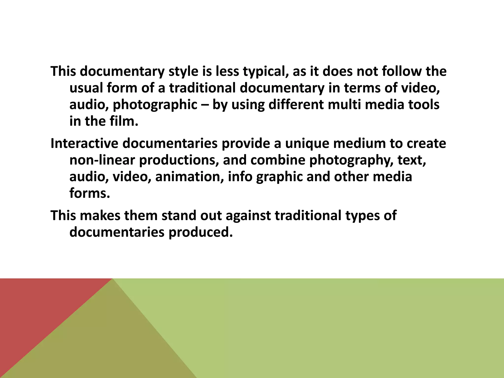 Interactive documentaries | PPT
