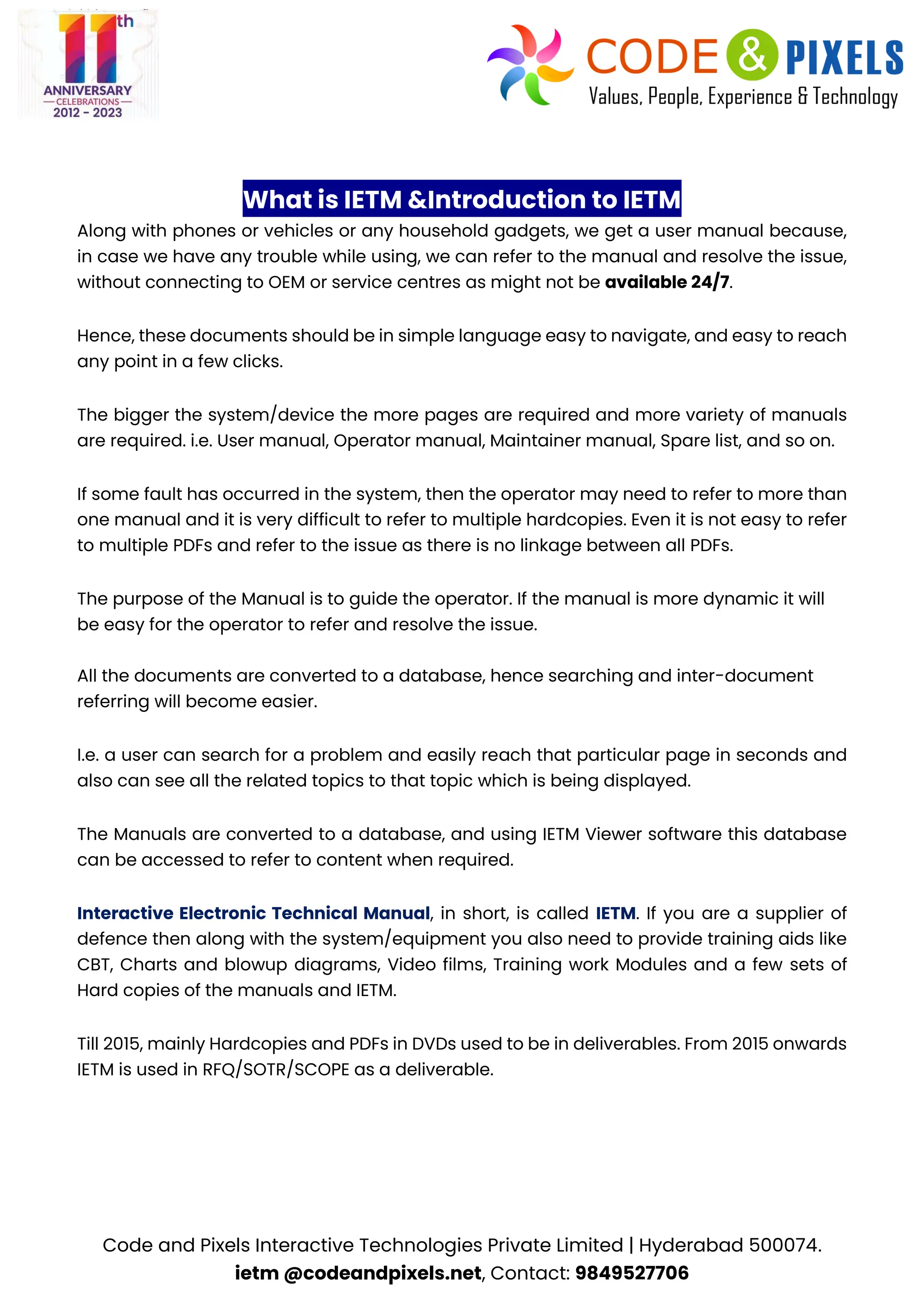 Interactive Electronic Technical Manual Services -Code and Pixels.pdf | Desktop Publishing ...