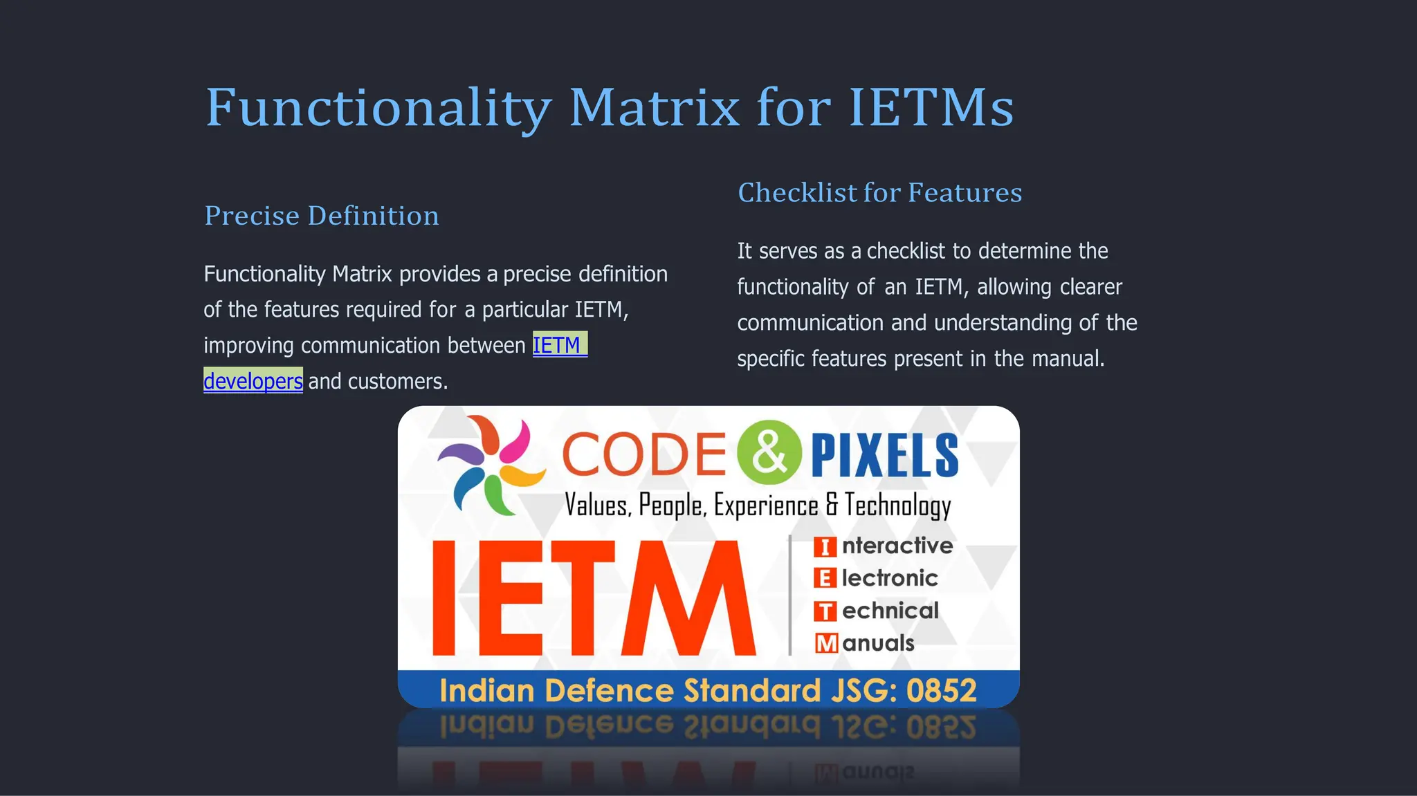 Interactive Electronic Training Manuals IETMs Code and Pixels.pdf