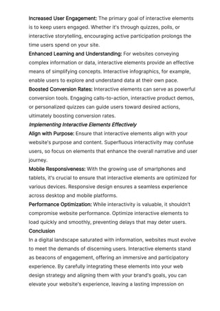 Interactive Elements and User Engagement Elevating Your Website's ...