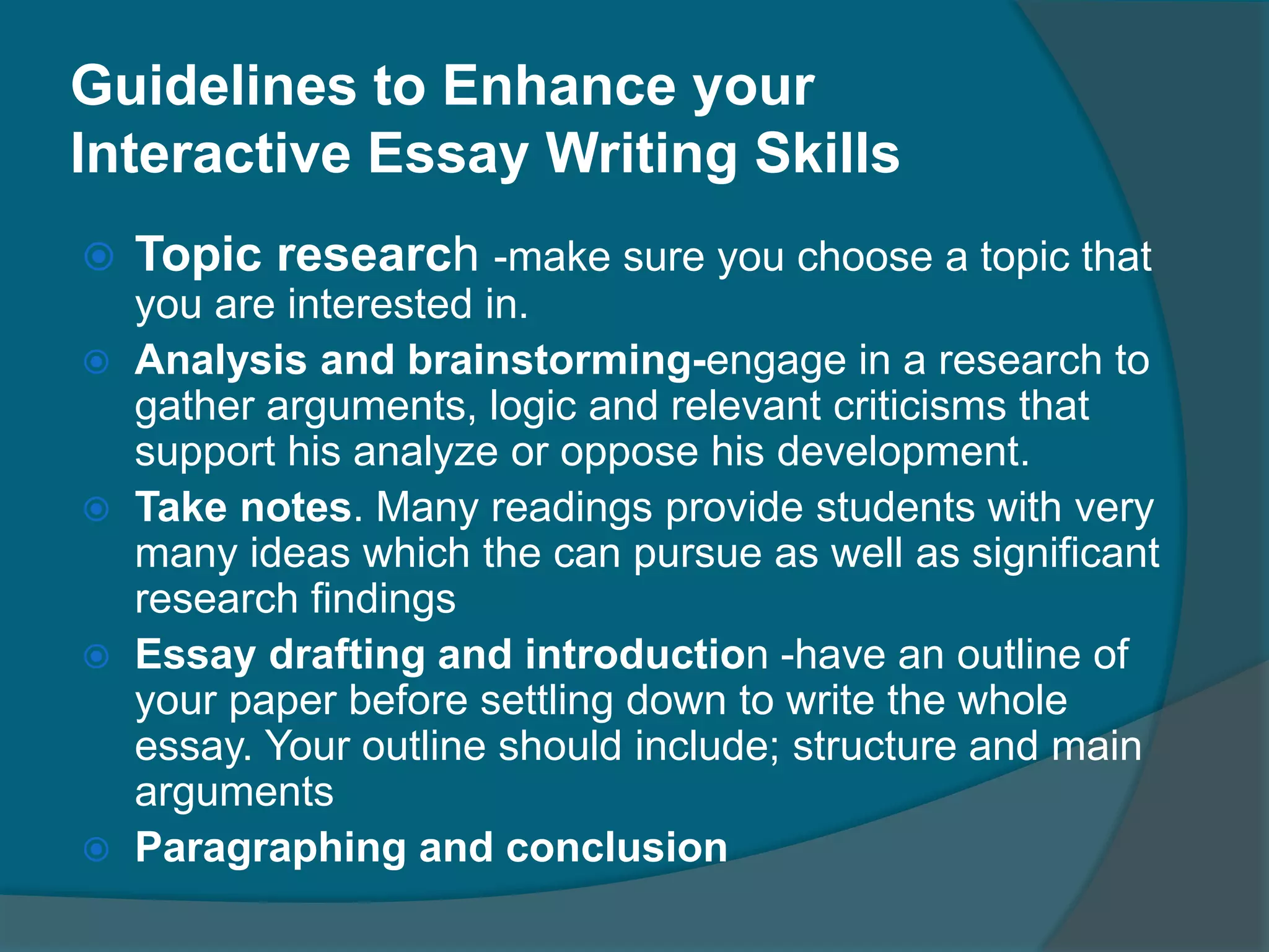 Interactive essay writing | PPTX