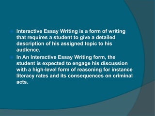 Interactive essay writing | PPT