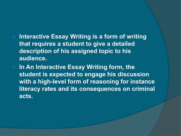 Interactive essay writing | PPT