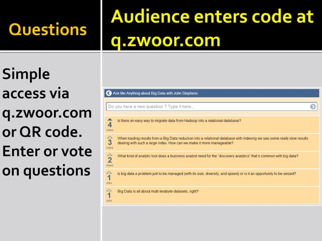 Interactive events and presentations with mobile Q&A (Questions and ...