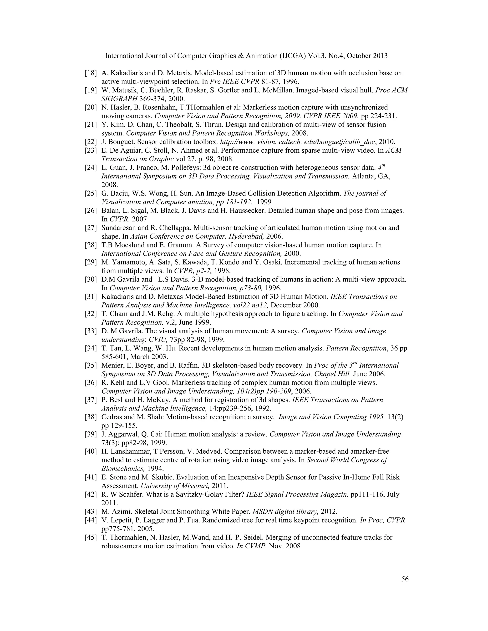 Interactive Full-Body Motion Capture Using Infrared Sensor Network | PDF