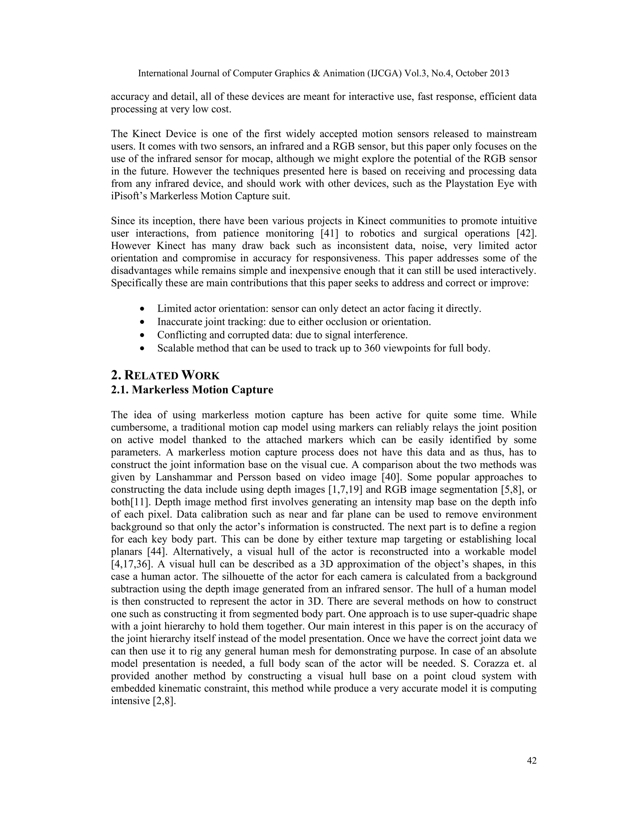 Interactive Full-Body Motion Capture Using Infrared Sensor Network | PDF
