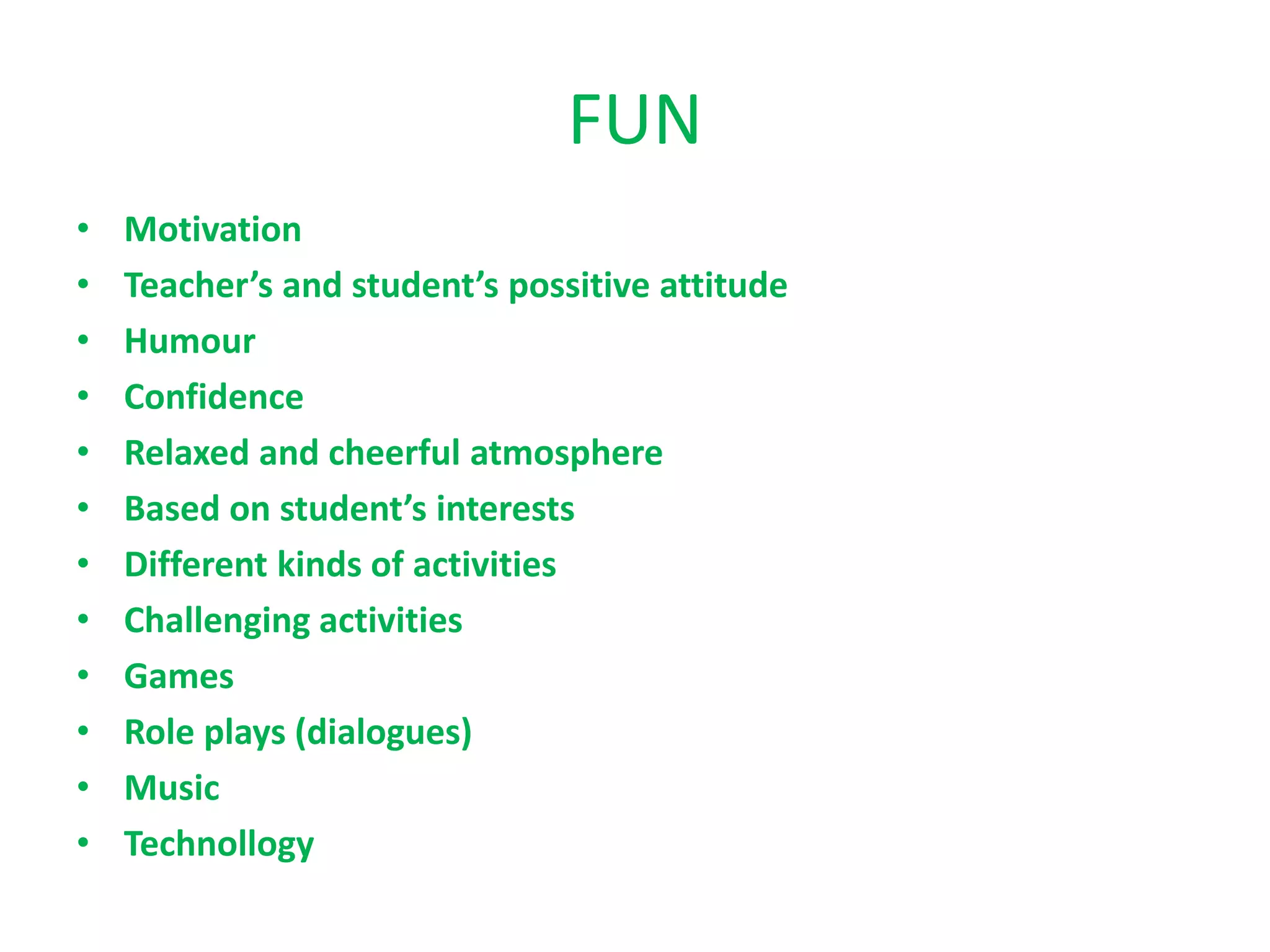 Interactive fun meaning in the esl class | PPT