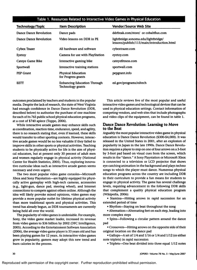 Interactive games encouraging activity | PDF