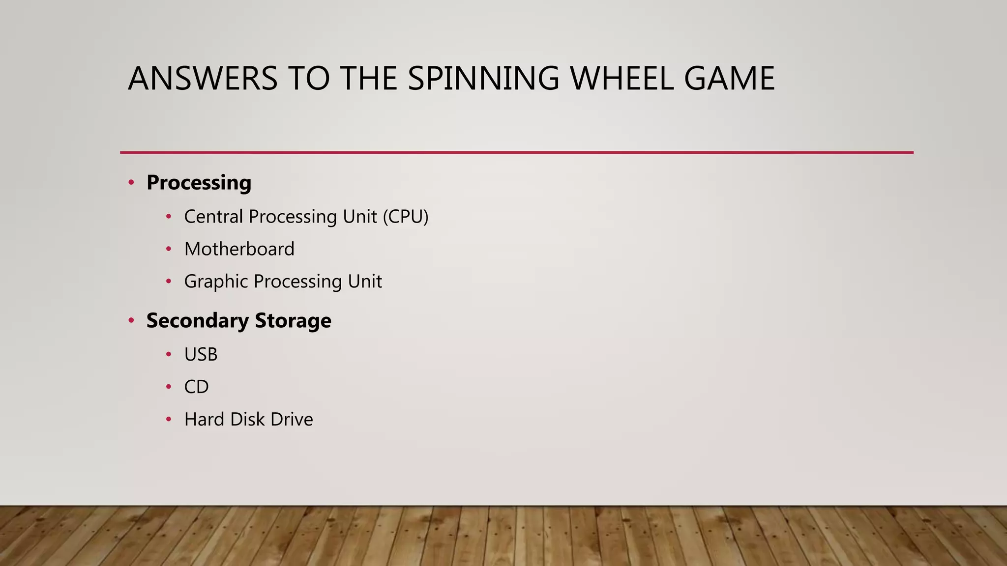 Interactive game (spinning wheel) | PPT