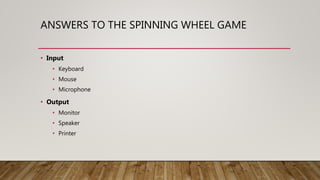 Interactive game (spinning wheel) | PPT