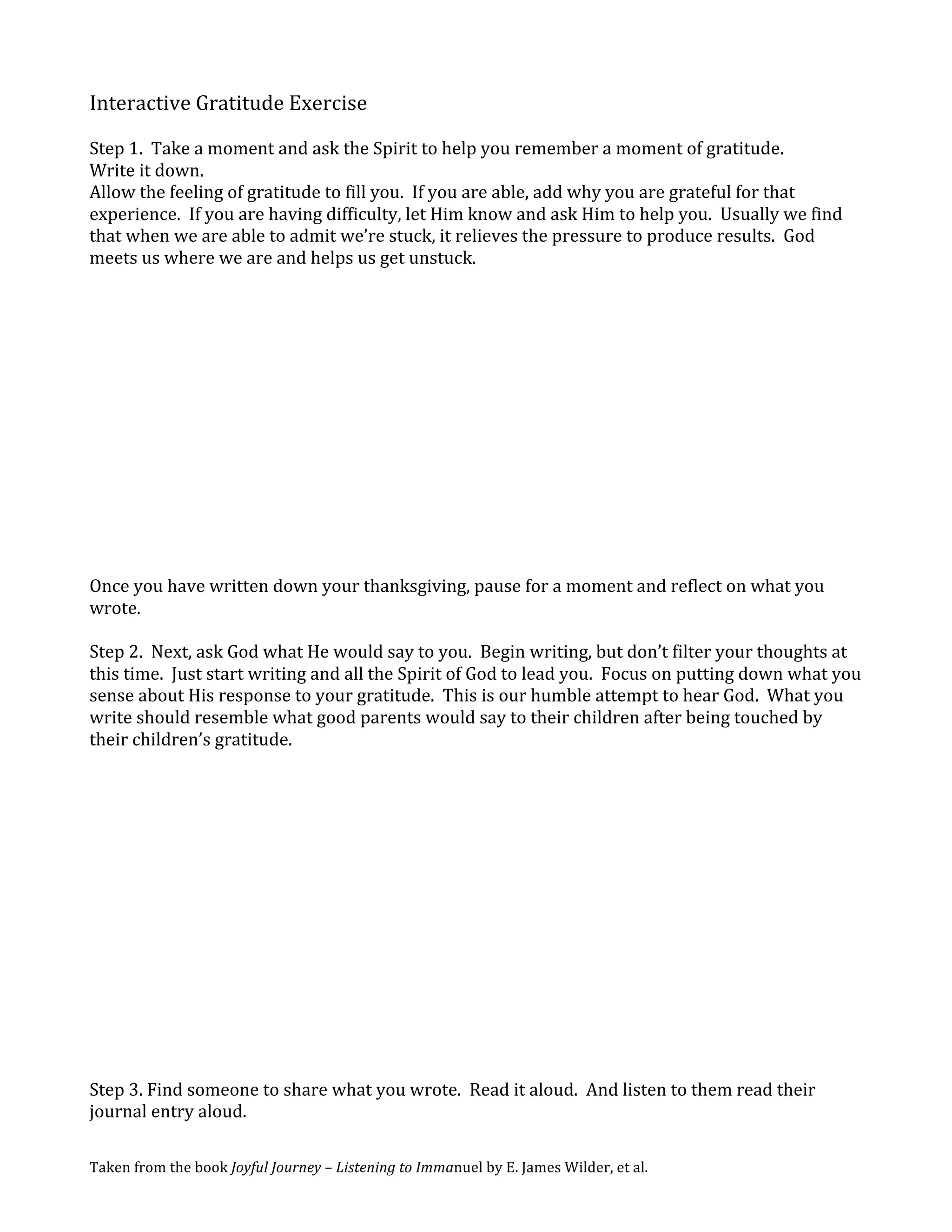 Interactive Gratitude Exercise | PDF