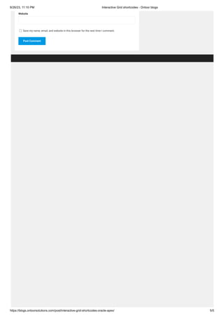 Interactive Grid shortcodes - Ontoor blogs.pdf | Databases | Computer Software and Applications