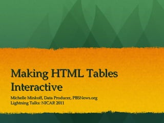 Making HTML Tables Interactive | PPT