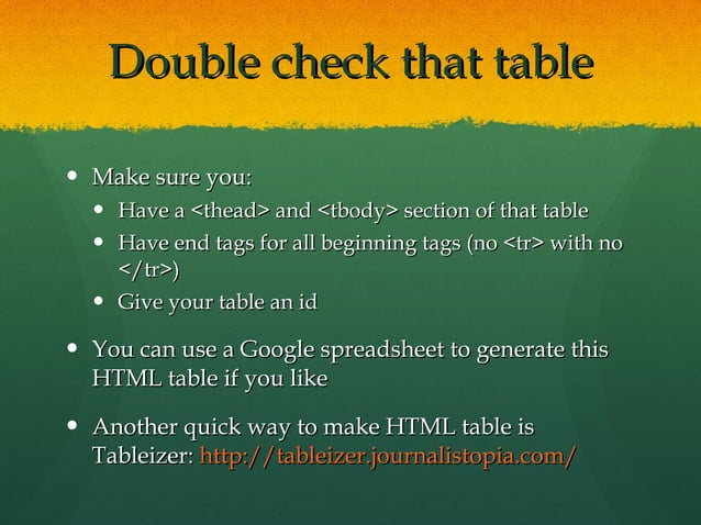 Making HTML Tables Interactive | PPT