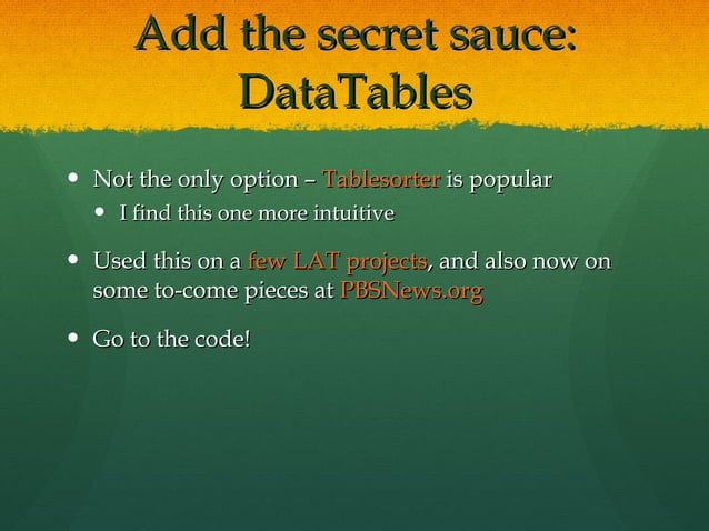 Making HTML Tables Interactive | PPT