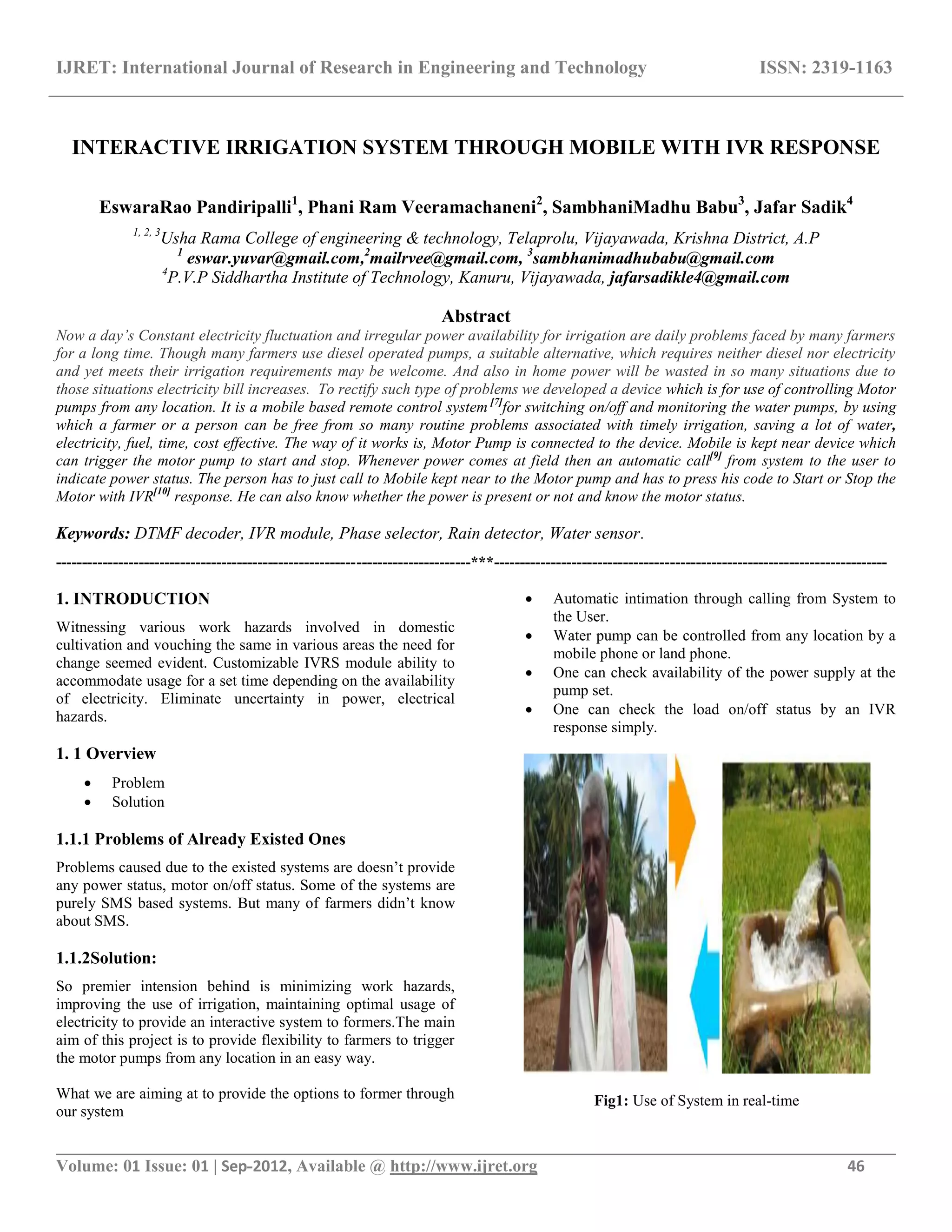 Interactive irrigation system through mobile with ivr response | PDF | Digital Audio | Computer ...