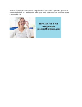 Interactively apply the transportation simplex method to solve the Air.docx