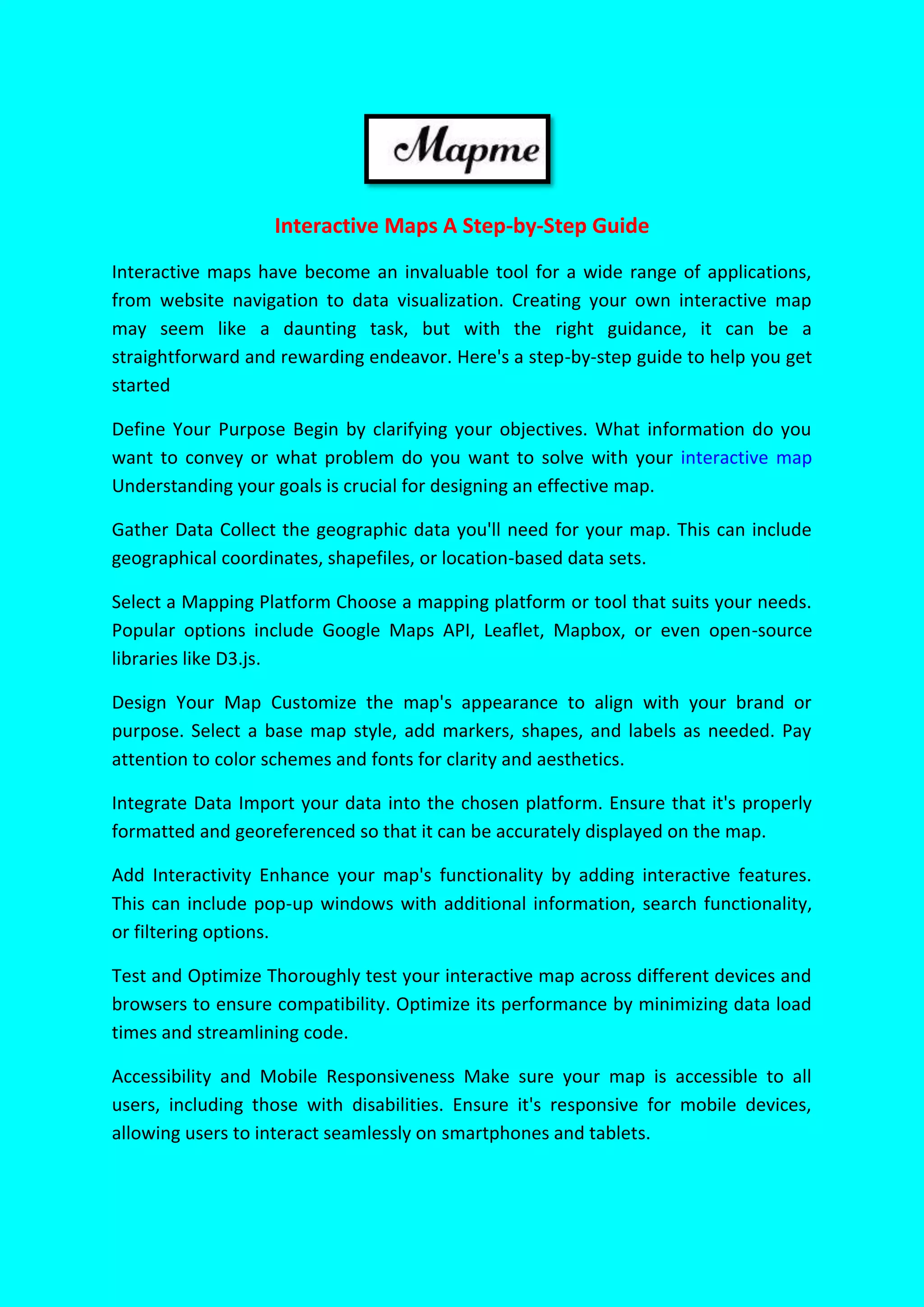 Interactive Maps A Step-by-Step Guide.pdf | Maps & Navigation