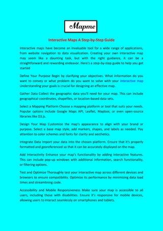 Interactive Maps A Step-by-Step Guide.pdf | Maps & Navigation