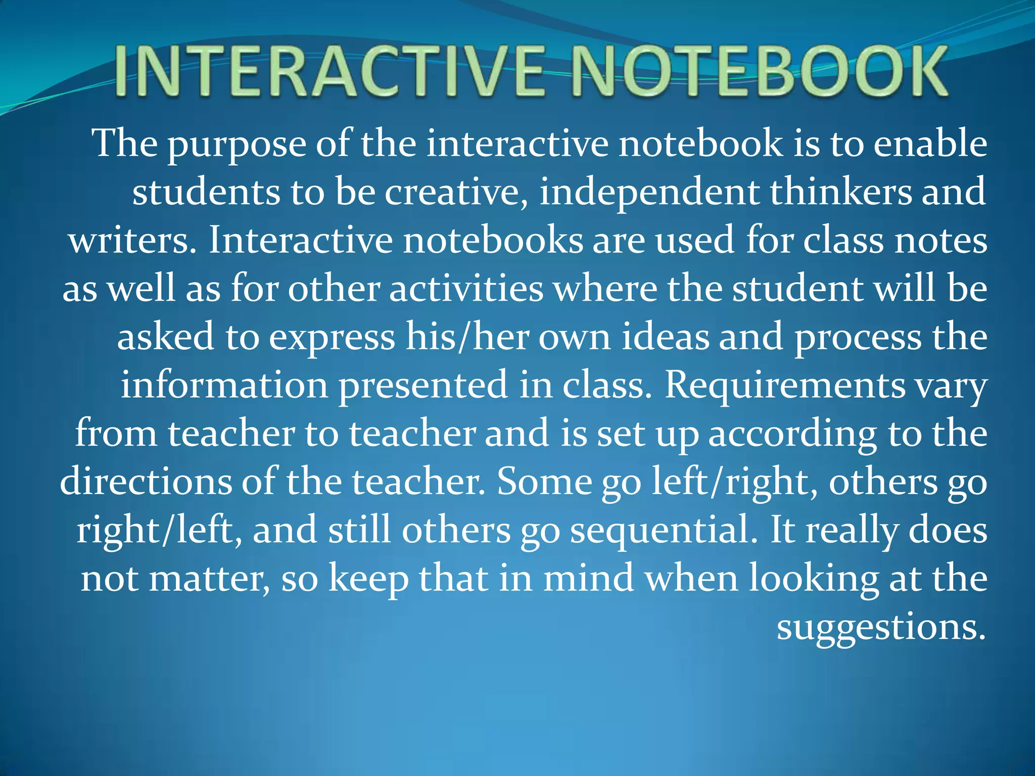 Interactive notebook | PPT