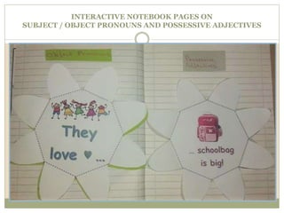 INTERACTIVE NOTEBOOK PAGES ON SUBJECT / OBJECT PRONOUNS AND POSSESSIVE ...
