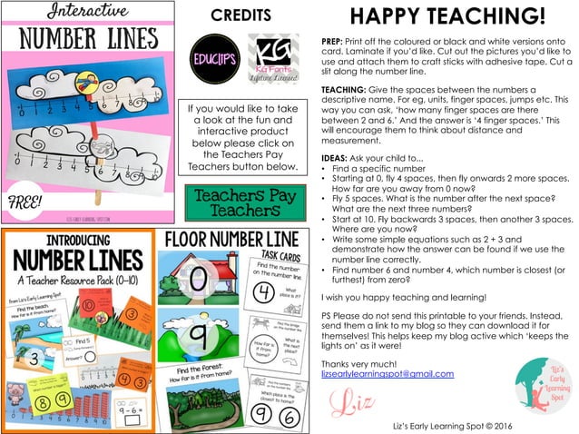 Interactive number lines | PDF | Drawing and Sketching | Arts and Crafts
