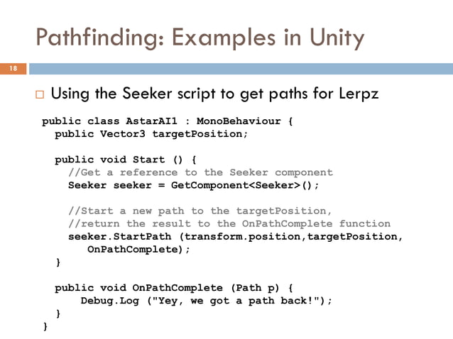 Pathfinding - Part 2: Examples in Unity | PDF