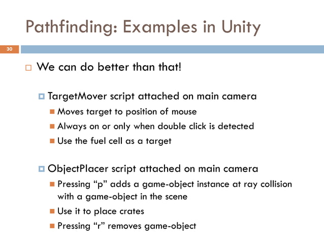 Pathfinding - Part 2: Examples in Unity | PDF