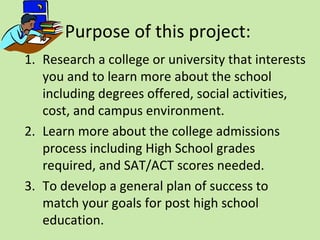 Interactive Ppt College Research Requirements | PPT