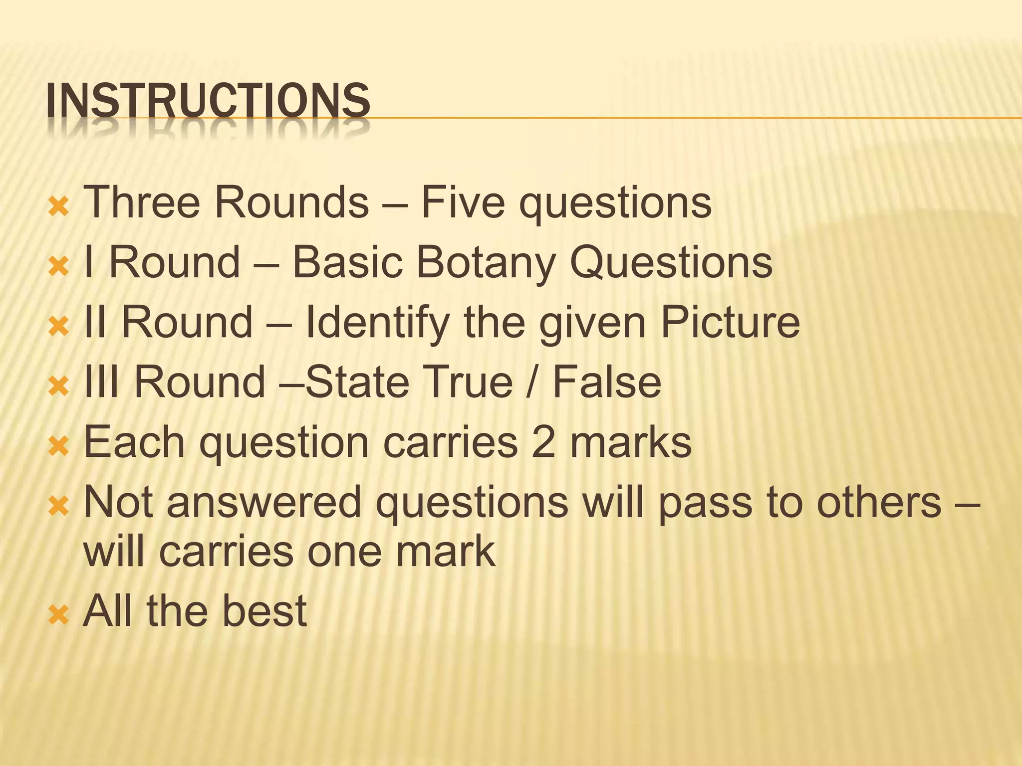 Interactive quiz on fundamentals of botany | PPTX