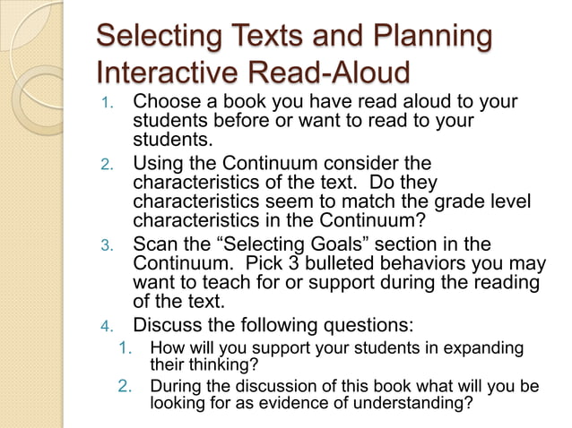 Interactive read aloud for lc 2 | PPT | Free Download