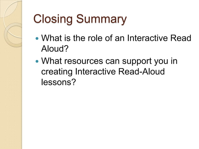 Interactive read aloud for lc 2 | PPT | Free Download