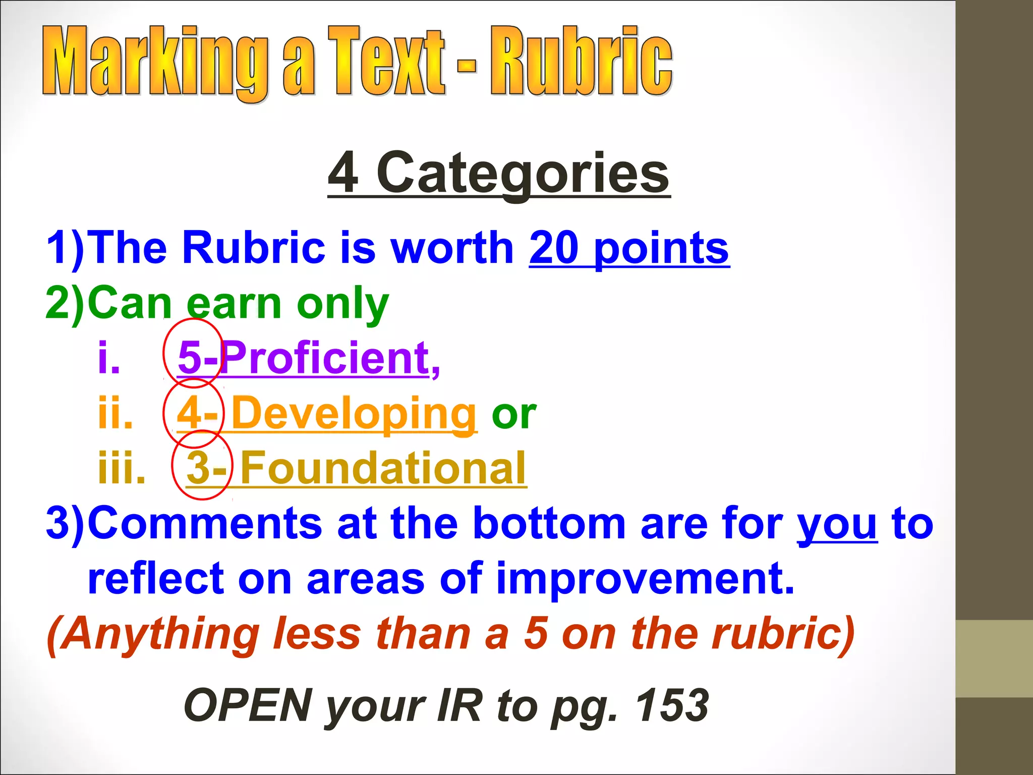 Interactive Reader + Rubric | PPT