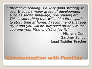 Interactive reading and a child’s development | PPTX