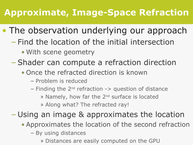 Interactive Refractions And Caustics Using Image Space Techniques | PPT