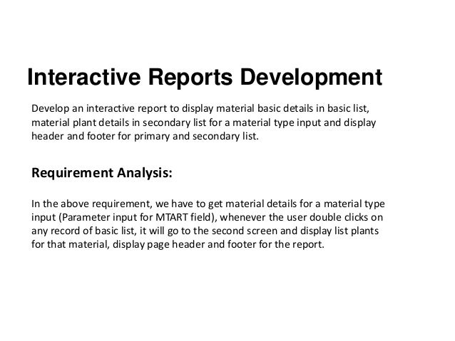 Interactive reports development | PPTX