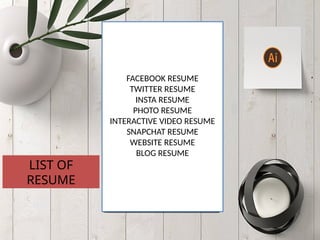 An interactive resume that can help to create resume by your ...
