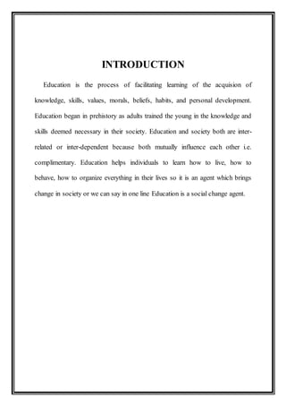 Interactive role of education and society | DOCX