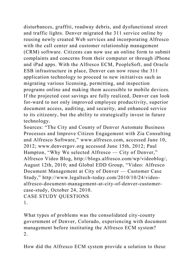 INTERACTIVE SESSION ORGANIZATIONSCase Study #1DENVER GOES ALF.docx | Computer Software and ...