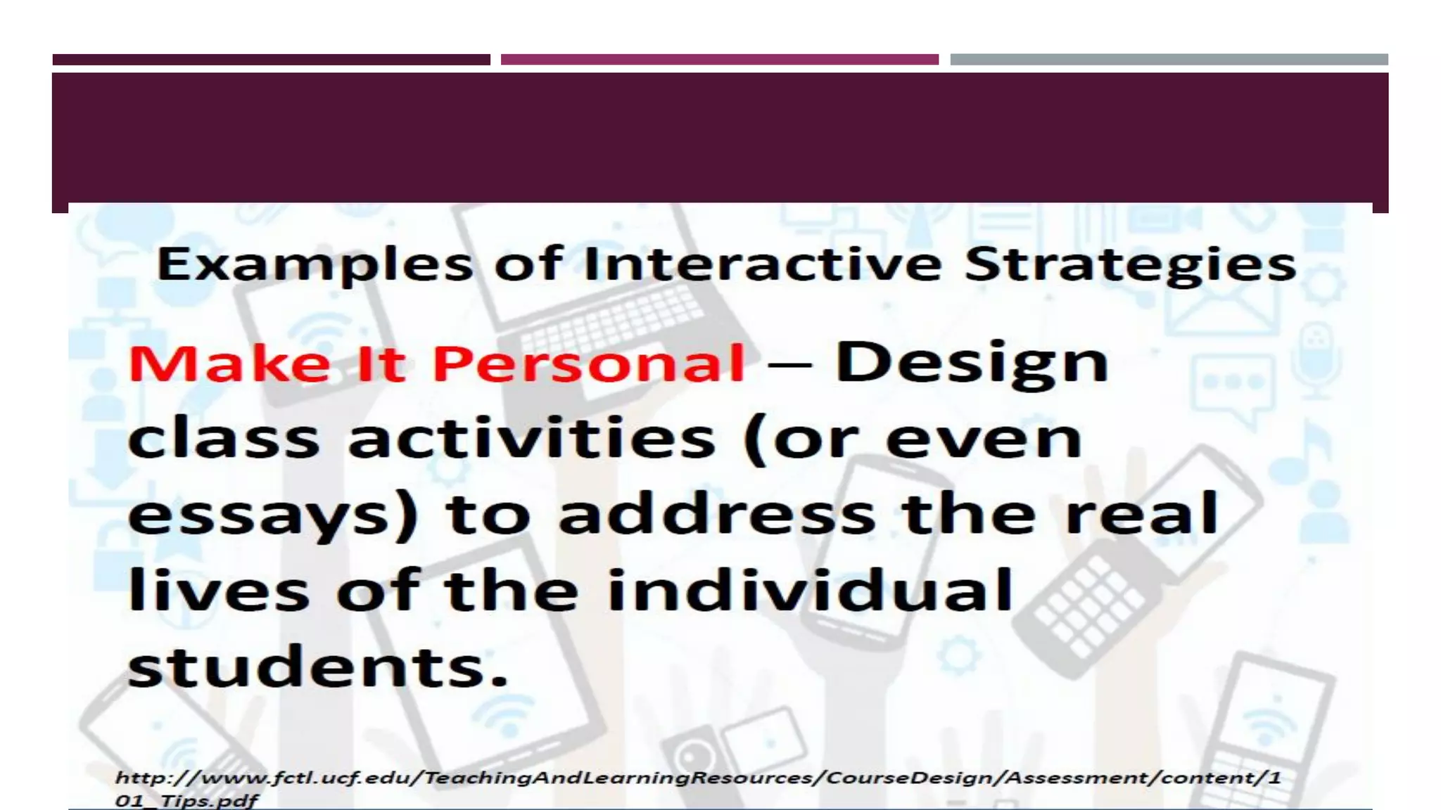 Advanced Techniques of Instruction Unit II - Interactive Teaching ...