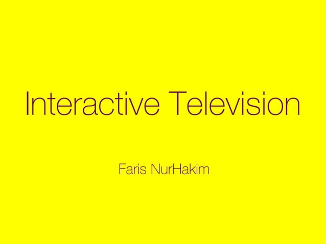 Interactive television (i tv) | PDF