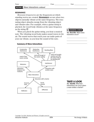 Interactive Textbook Ch. 20 The Energy of Waves | PDF