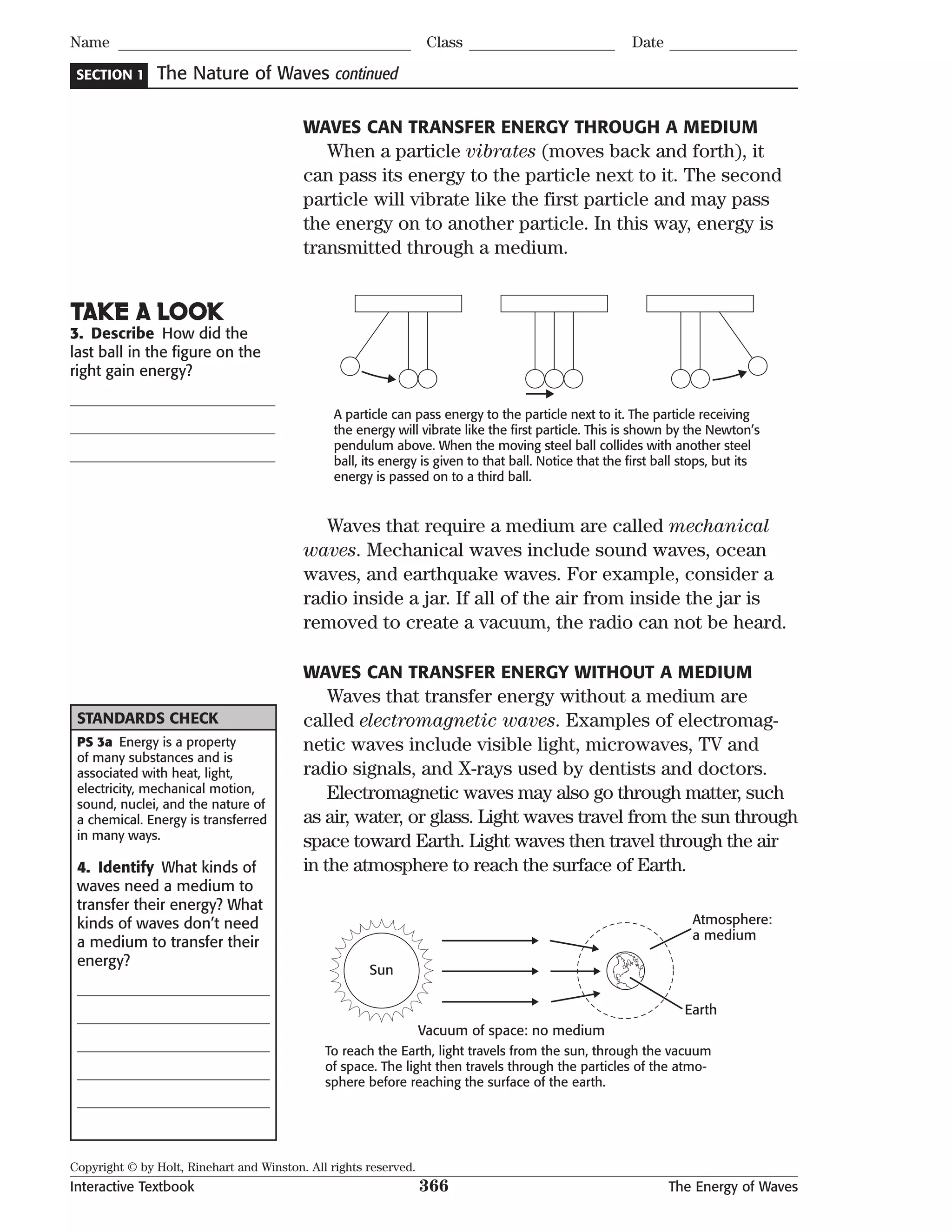 Interactive Textbook Ch. 20 The Energy of Waves | PDF