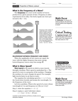 Interactive Textbook Ch. 20 The Energy of Waves | PDF