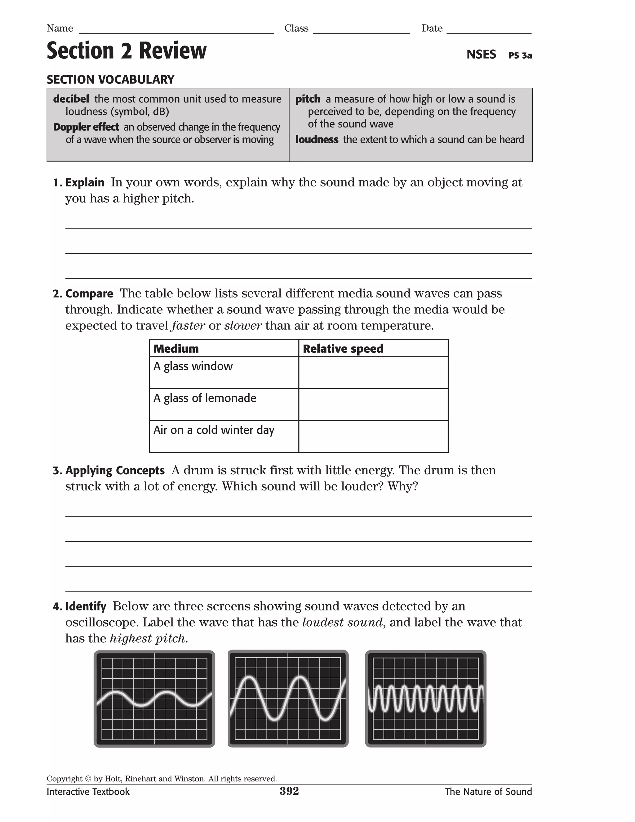 Interactive Textbook Ch. 21 The Nature of Sound | PDF