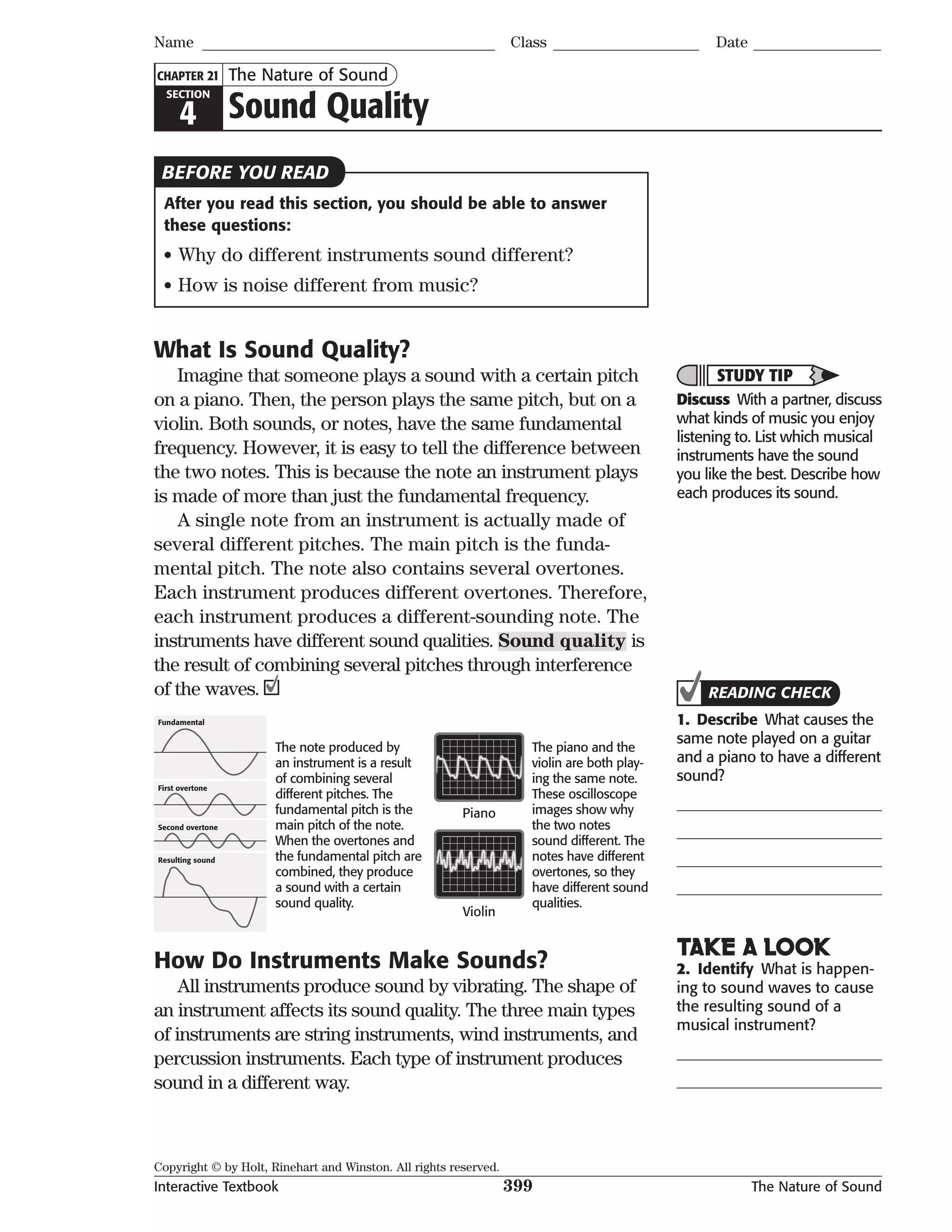 Interactive Textbook Ch. 21 The Nature of Sound | PDF