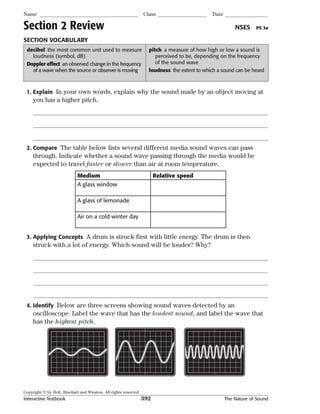 Interactive Textbook Ch. 21 The Nature of Sound | PDF