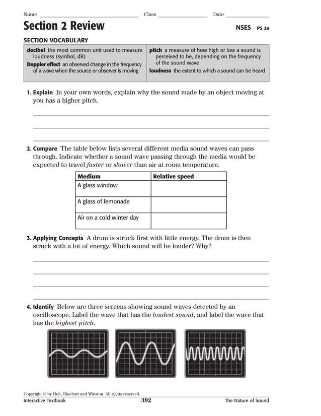 Interactive Textbook Ch. 21 The Nature of Sound | PDF