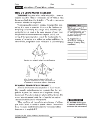 Interactive Textbook Ch. 21 The Nature of Sound | PDF