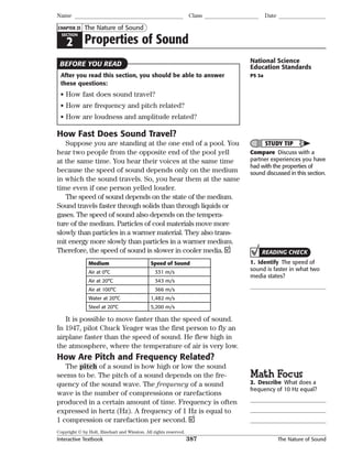 Interactive Textbook Ch. 21 The Nature of Sound | PDF